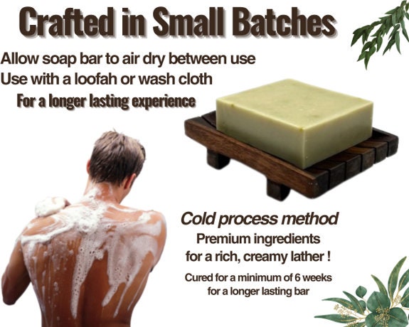 Mens Soap Handmade Soap for Men Shea and Cocoa Butter Natural Soap ...