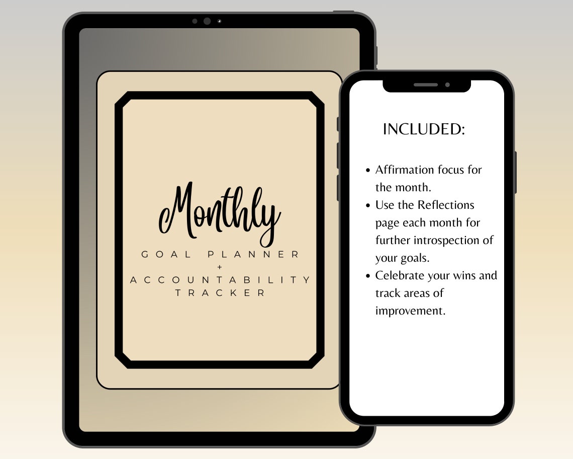 Digital Planner, Minimalist Printable Planner, Goal Planner ...