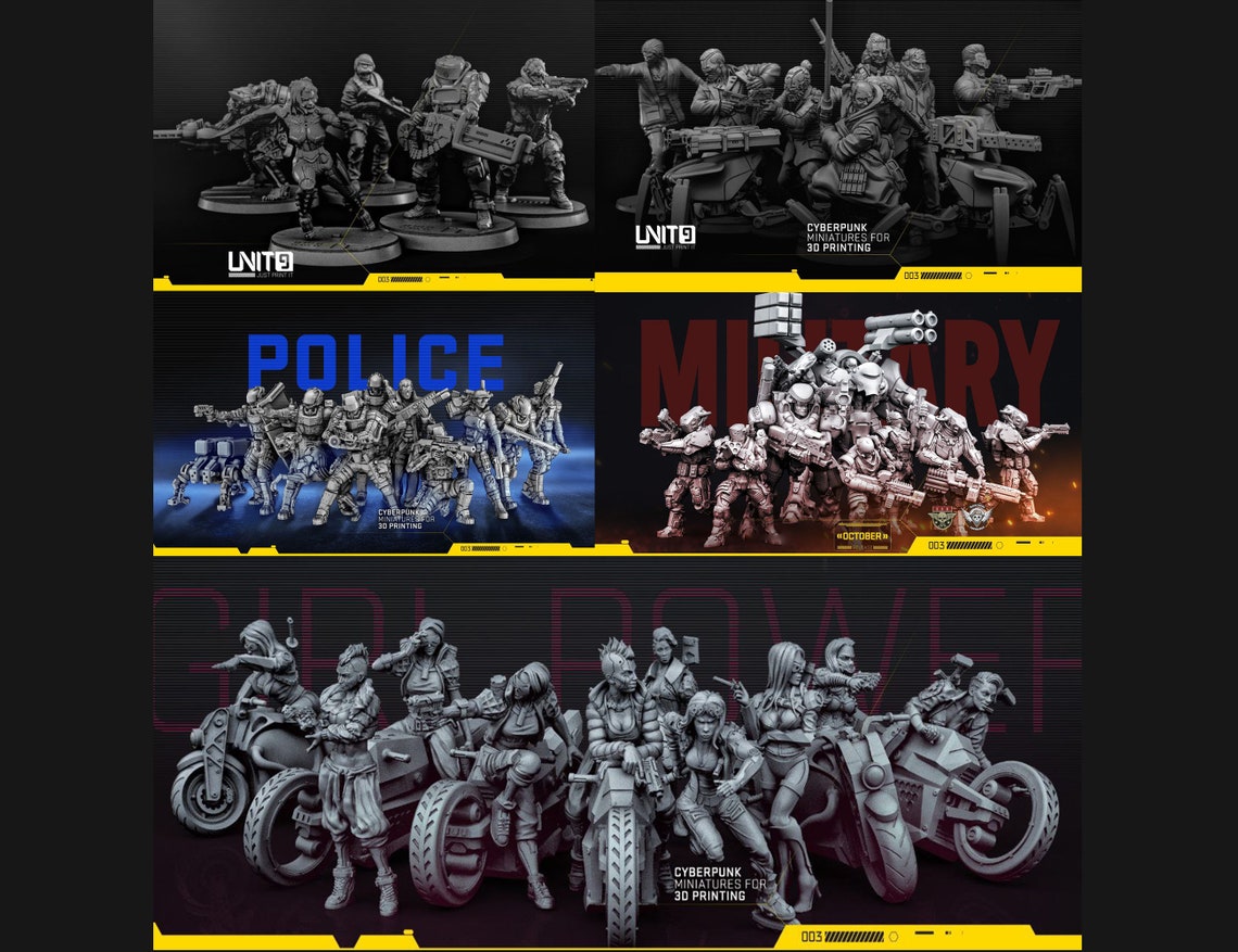 CYBER PUNK Miniatures Pack | 3D STL Miniatures | Stl Pack | Stl ...