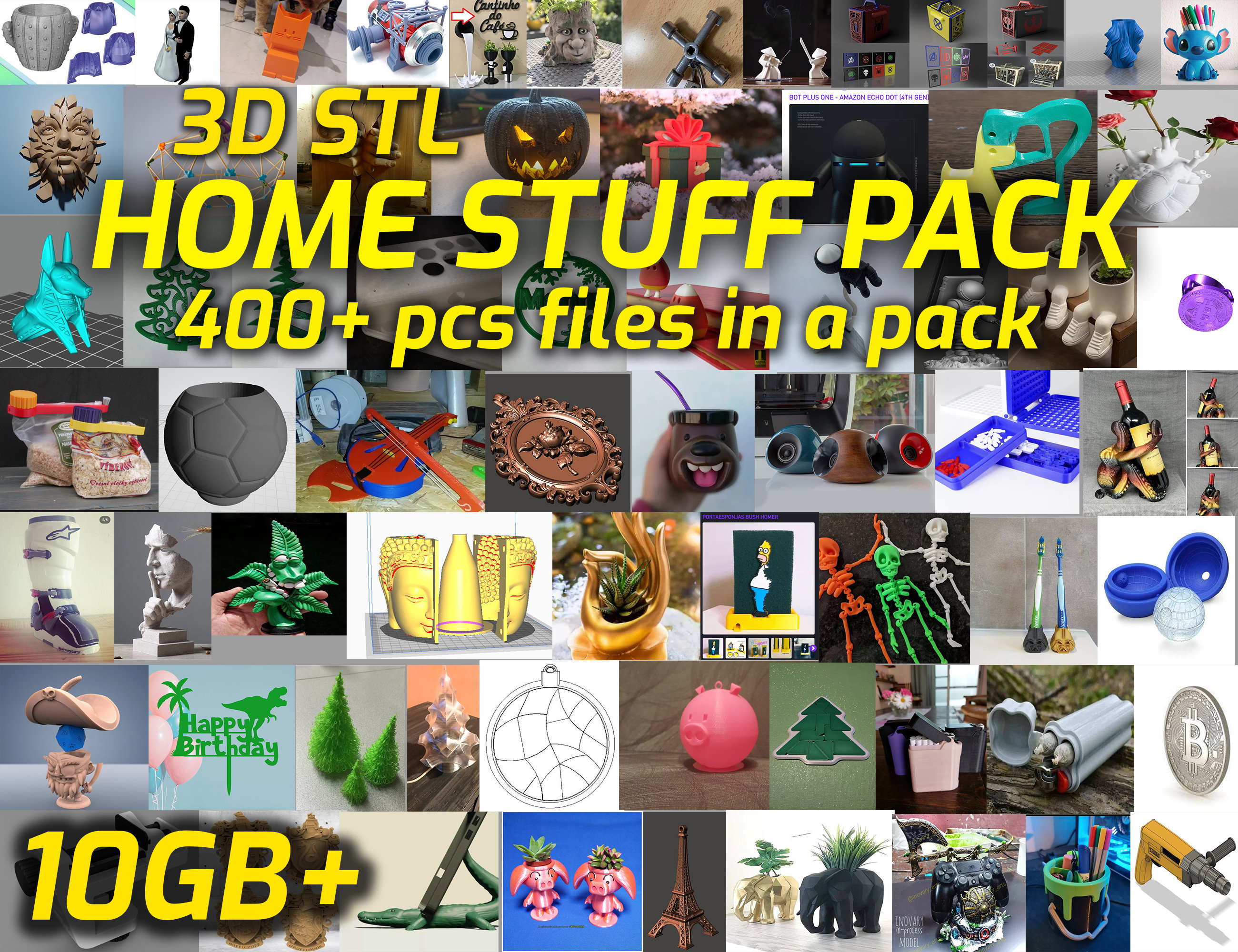 3D STL Home Stuff Pack 400+ Pcs Models in a Pack 10GB+ - Etsy