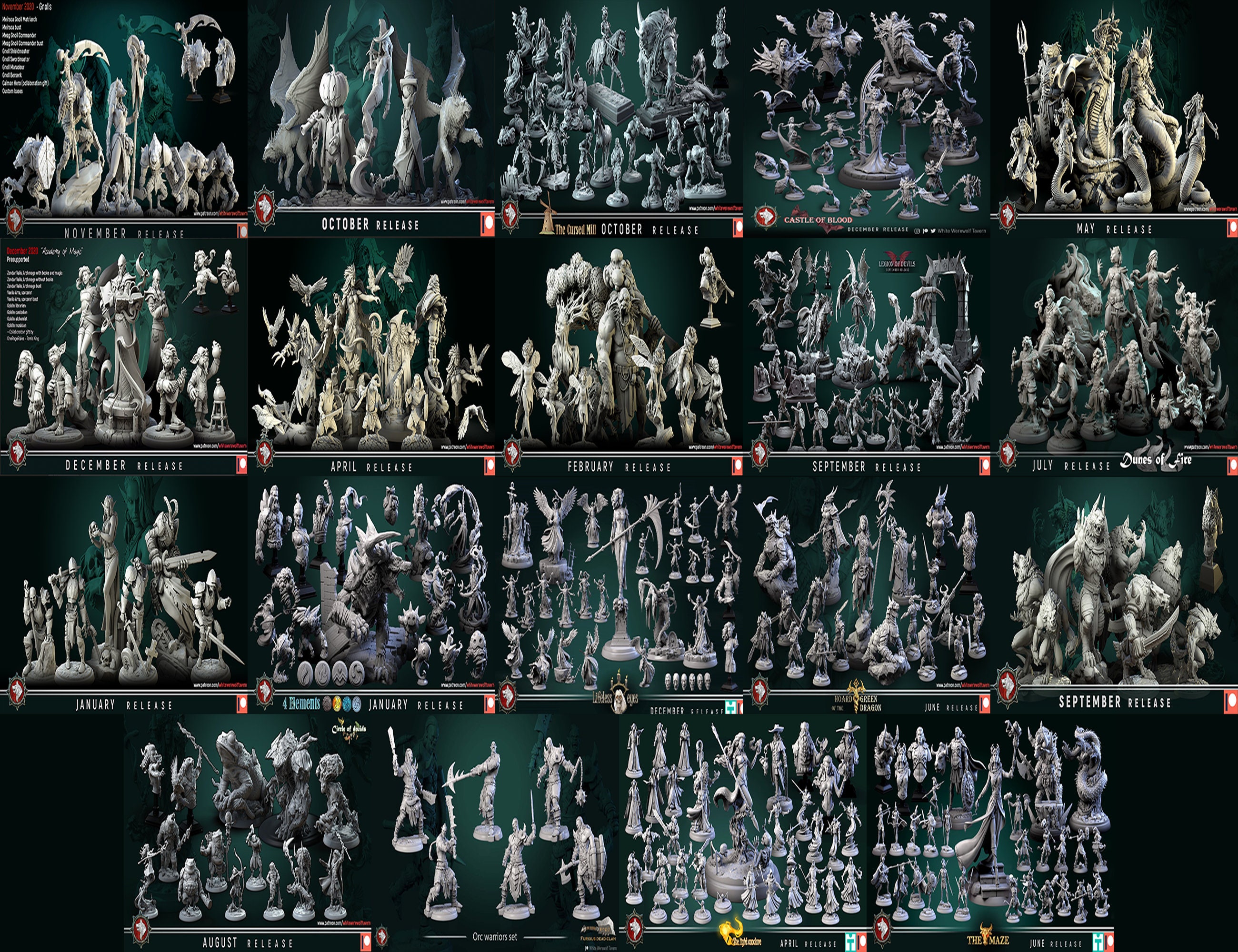 White Werewolf 3D STL Miniatures Releases Pack - Bestseller - 3d Stl ...