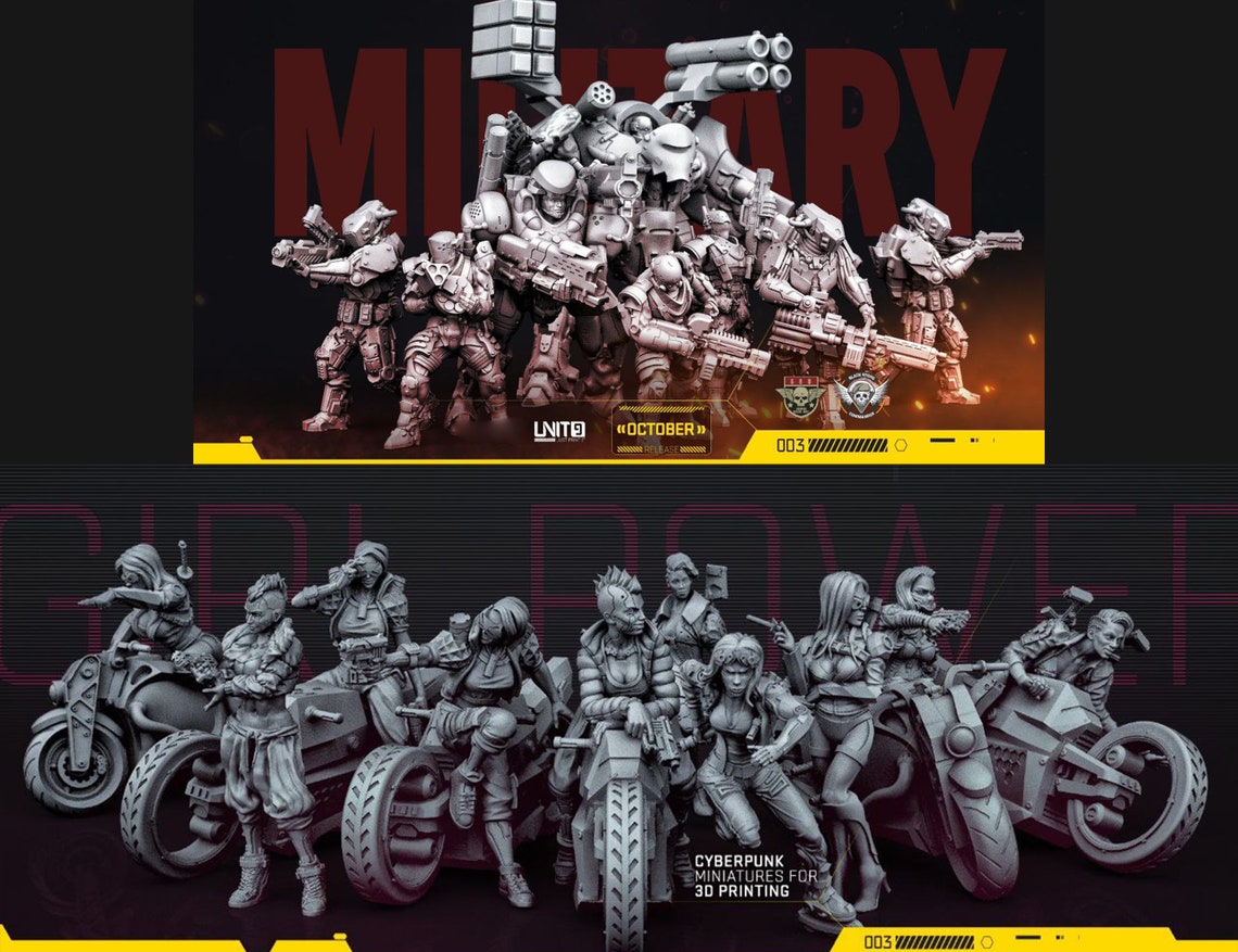 CYBER PUNK Miniatures Pack | 3D STL Miniatures | Stl Pack | Stl ...