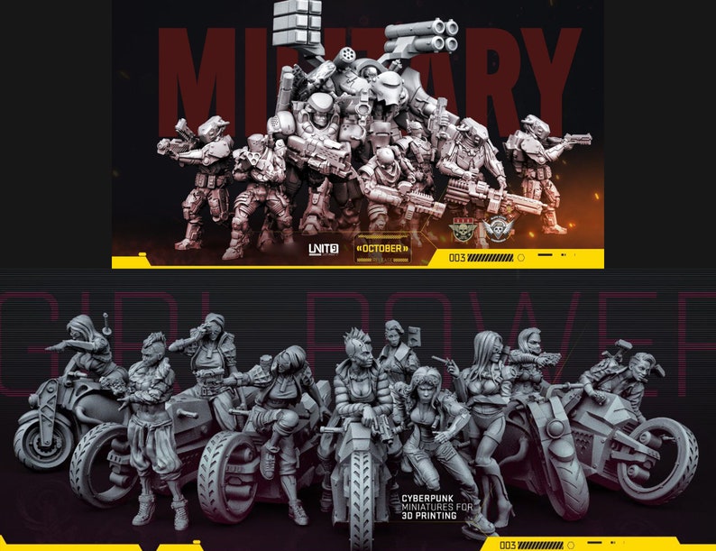 CYBER PUNK Miniatures Pack | 3D STL Miniatures | Stl Pack | Stl ...