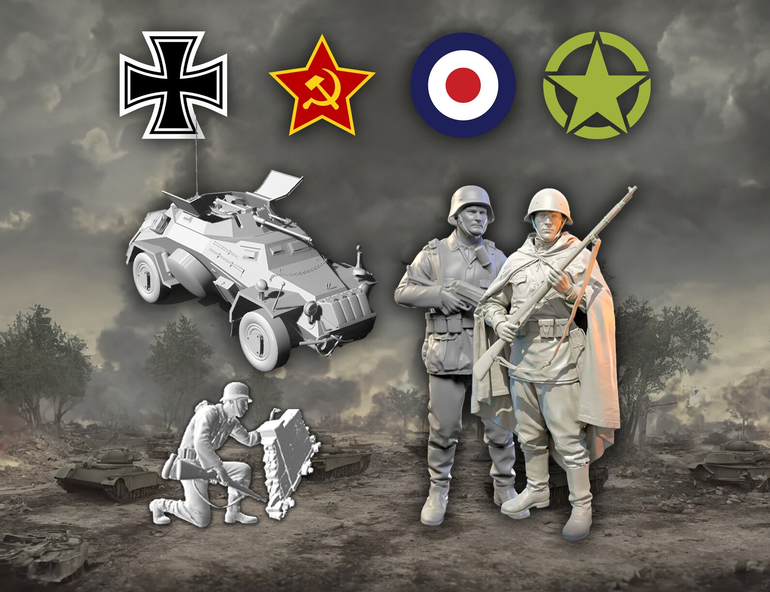 3D STL World War 2 Pack 3d Stl Pack Stl File Stl Pack Stl Bundle 3d Stl ...