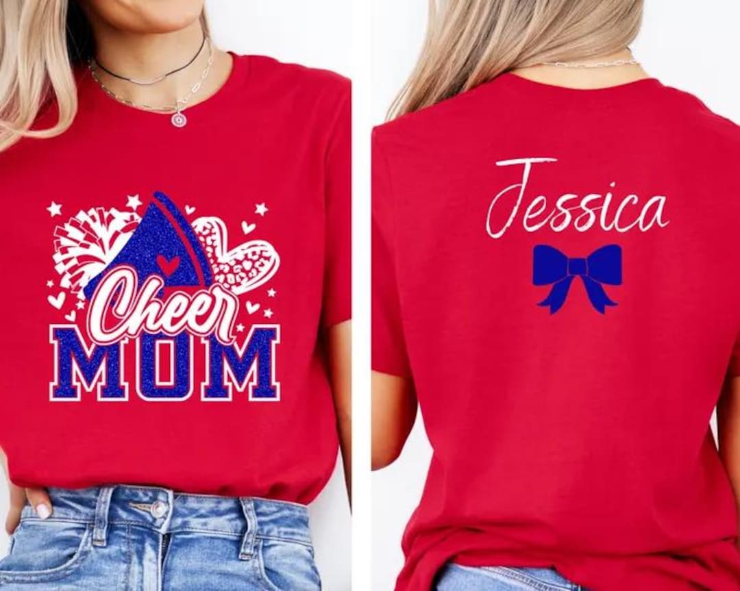 Cheer Mom Shirt, Custom Cheer Mom Faux Glitter T-shirt, Cheer Mom Tee ...