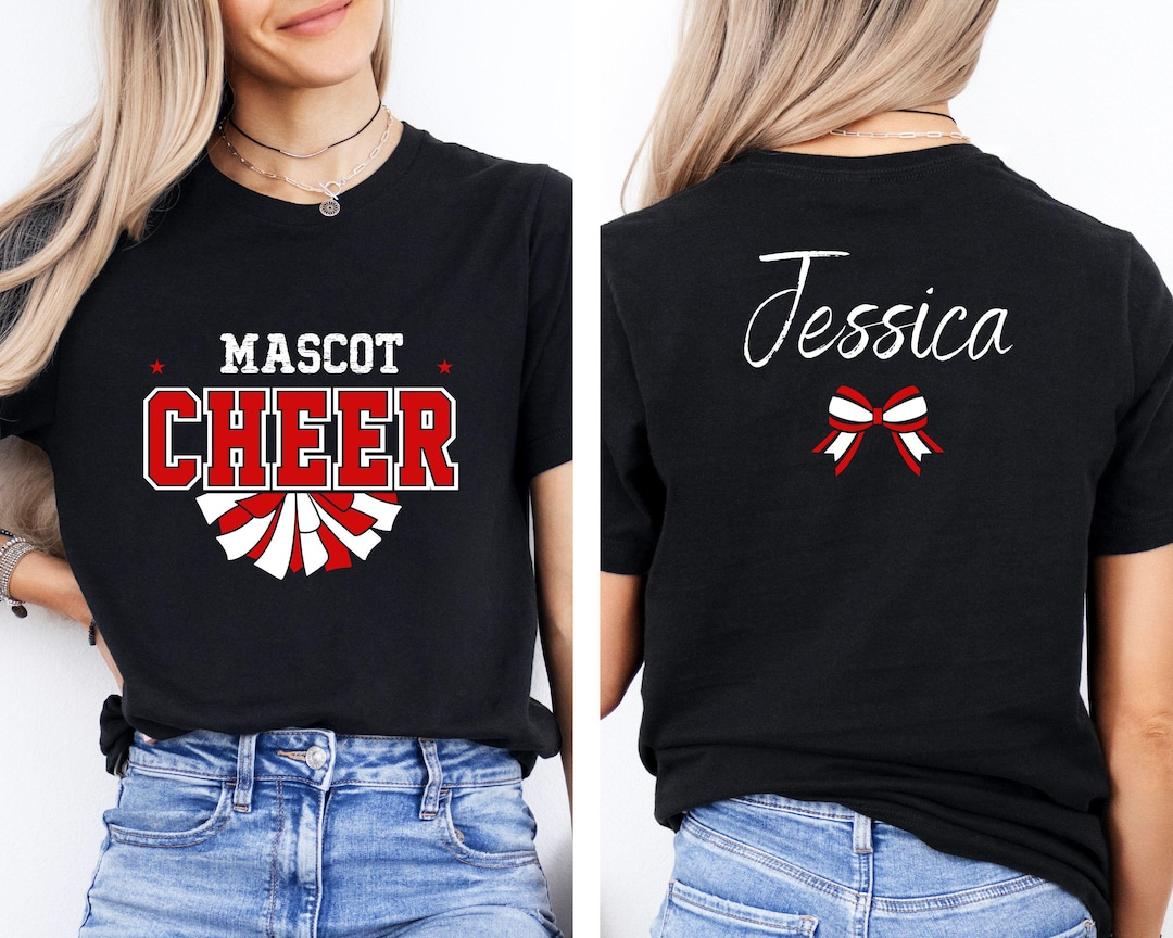 Custom Cheer Shirt, Cheer T-shirt, Red and White Cheer Squad Shirts ...