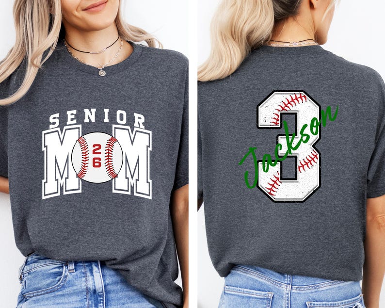 Senior Baseball Mom T-shirt, Custom Senior Baseball Mom Shirt ...