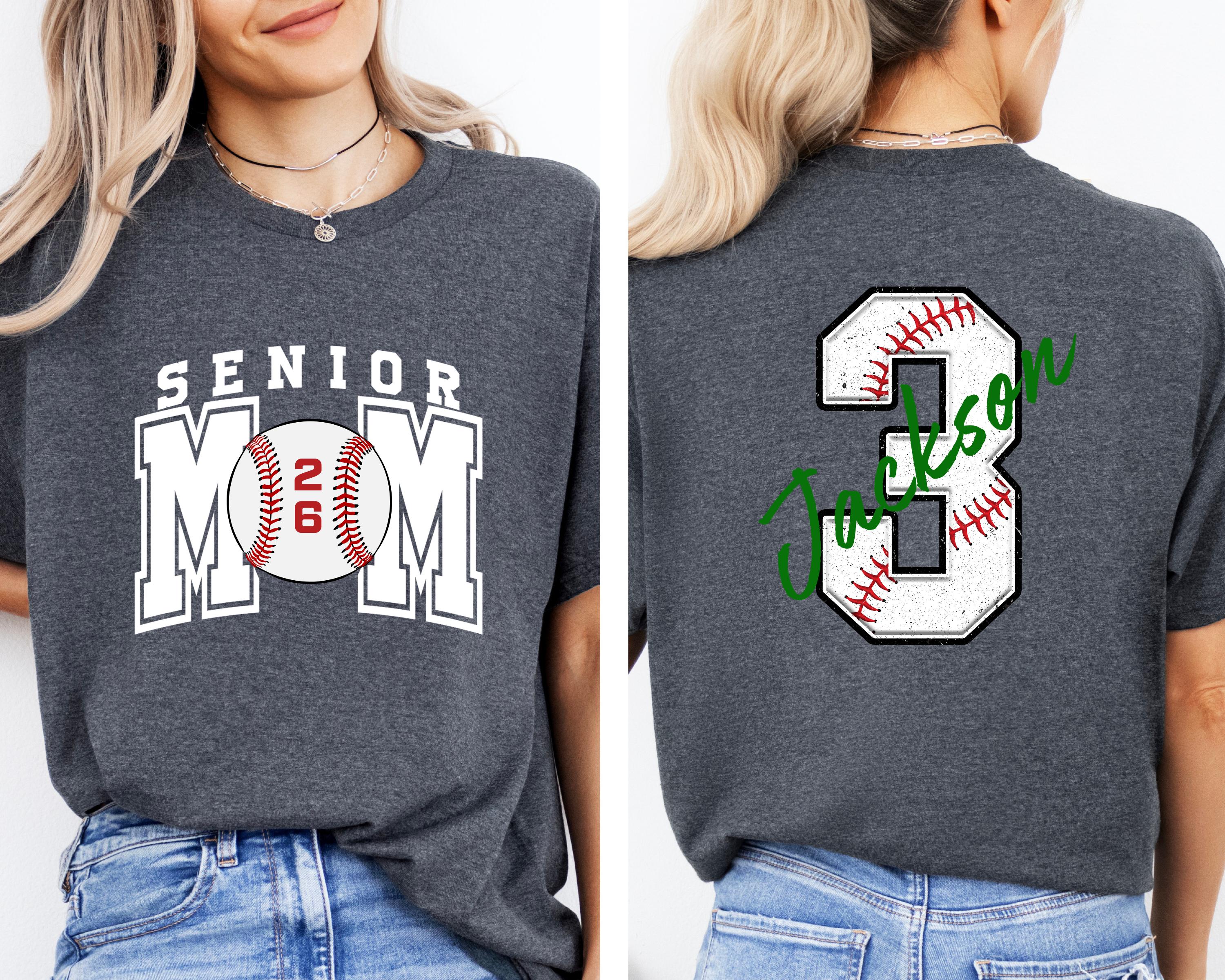 Senior Baseball Mom T-shirt, Custom Senior Baseball Mom Shirt ...