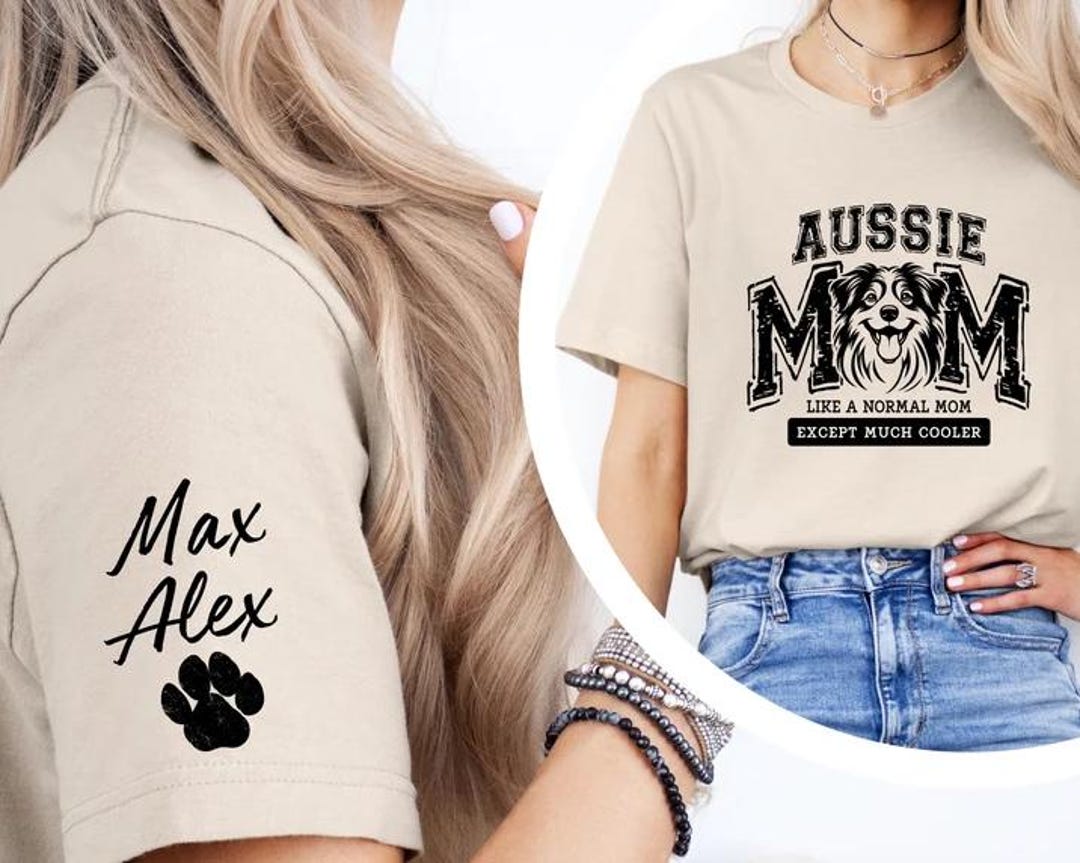 Aussie Mom Custom Shirt, Personalized Aussie Mama Shirt, Aussie Lover ...