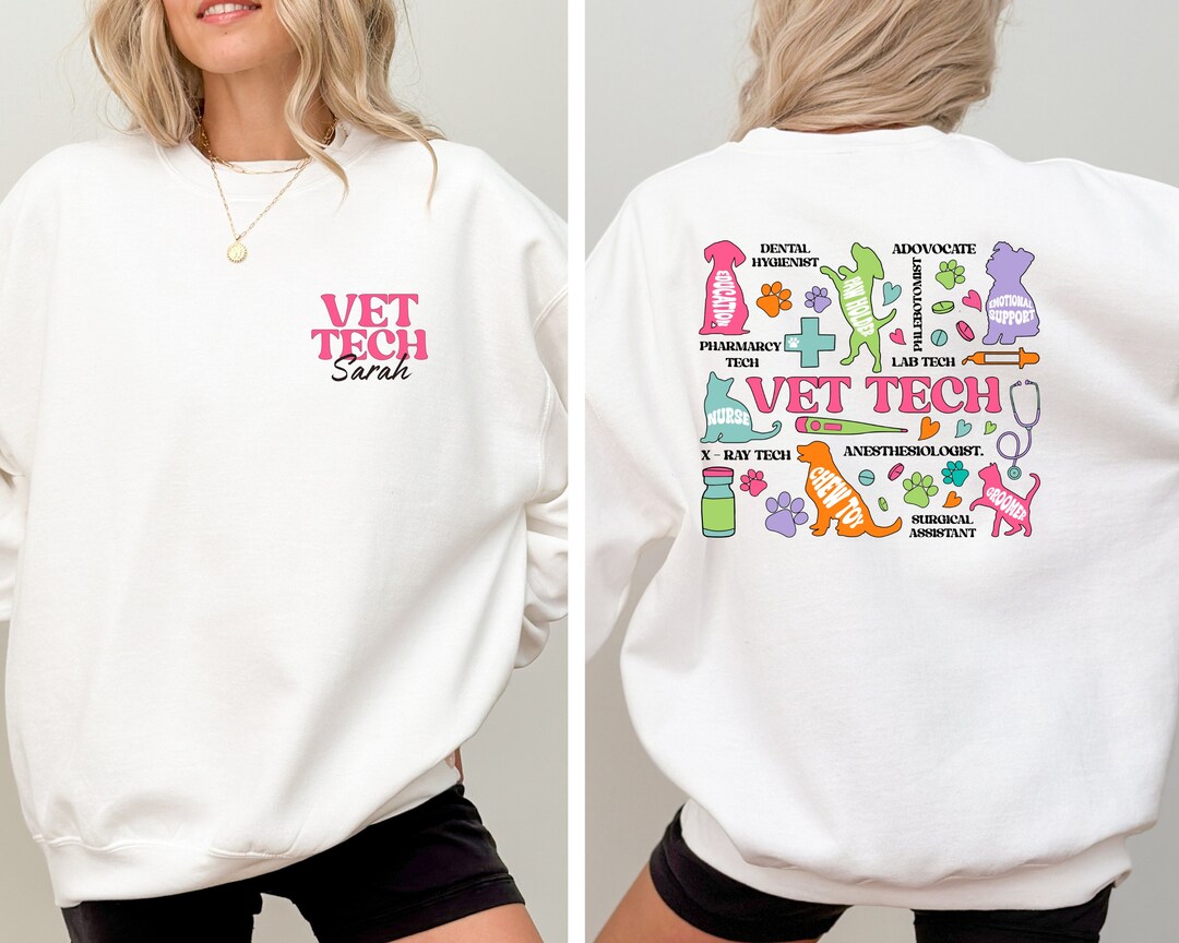 Custom Vet Tech Sweatshirt, Vet Tech Sweater, Personalized Vet Gifts ...