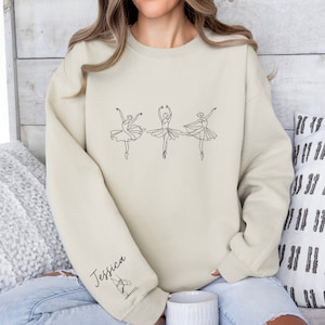 Personalized Name Ballet Sweatshirt, Custom Ballerina Sweater ...