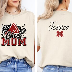 Cheer Mom Shirt,custom Cheer Mom Faux Glitter Shirt,cheer Mom Tee,cheer ...