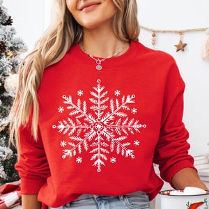 Snowflake Winter Christmas Sweatshirt, Christmas Snowflake Sweater ...