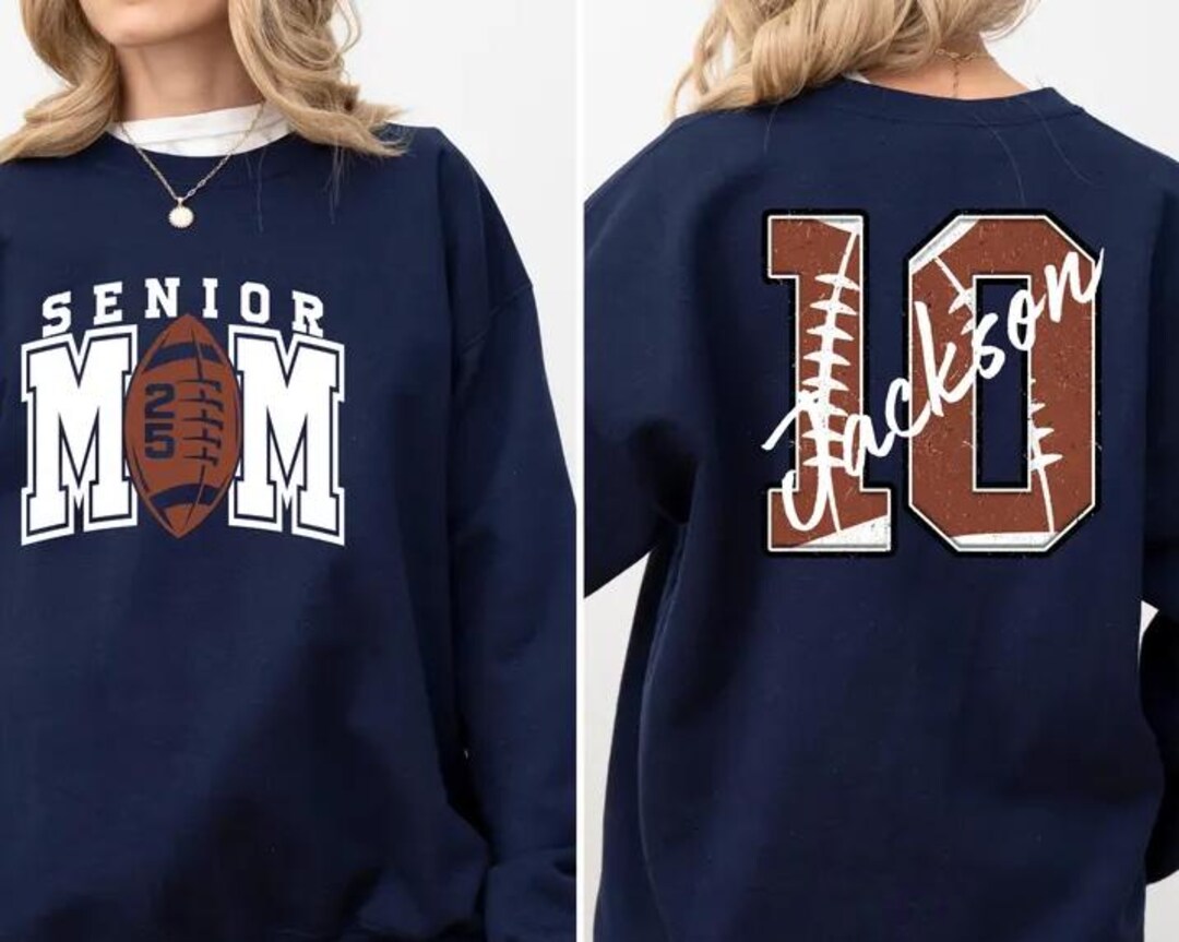 Senior Football Mom Sweatshirt, Personalized Football Mom Sweater ...
