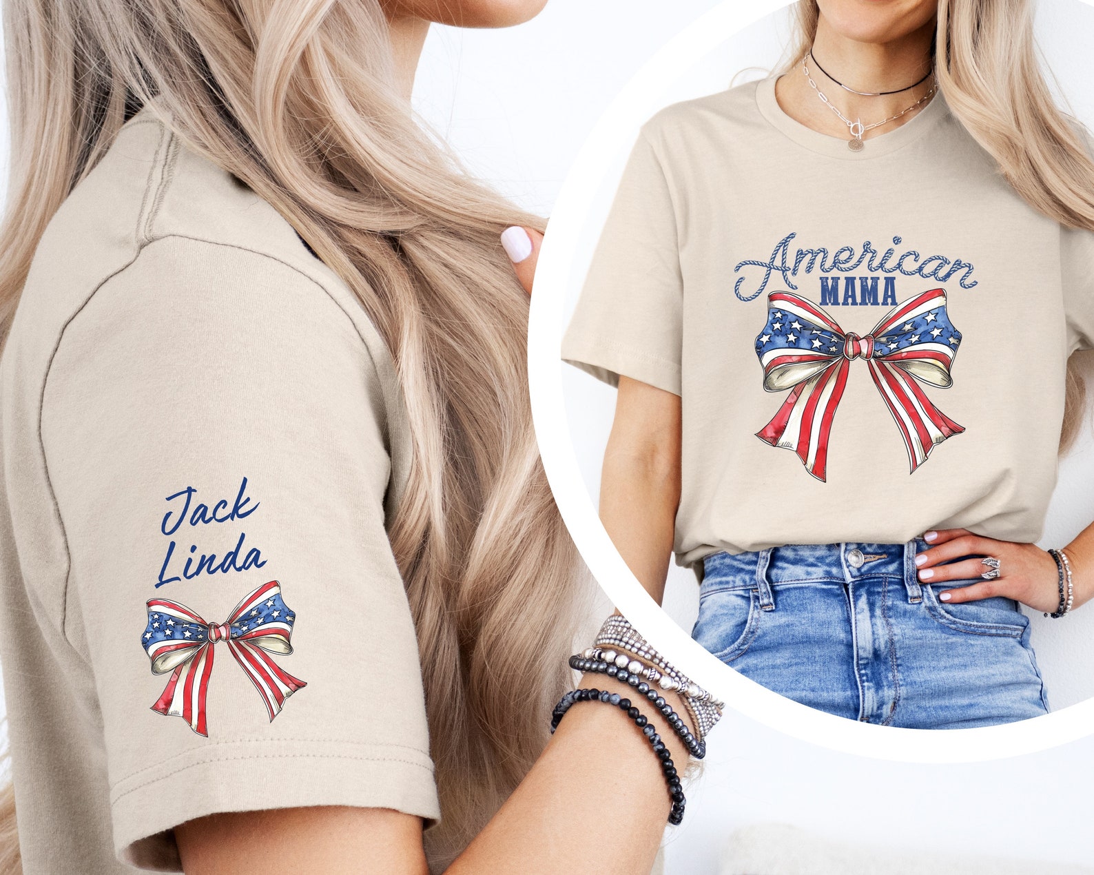 Custom American Mama Shirt Whit Kids Names, American Mama Shirt, Mama ...