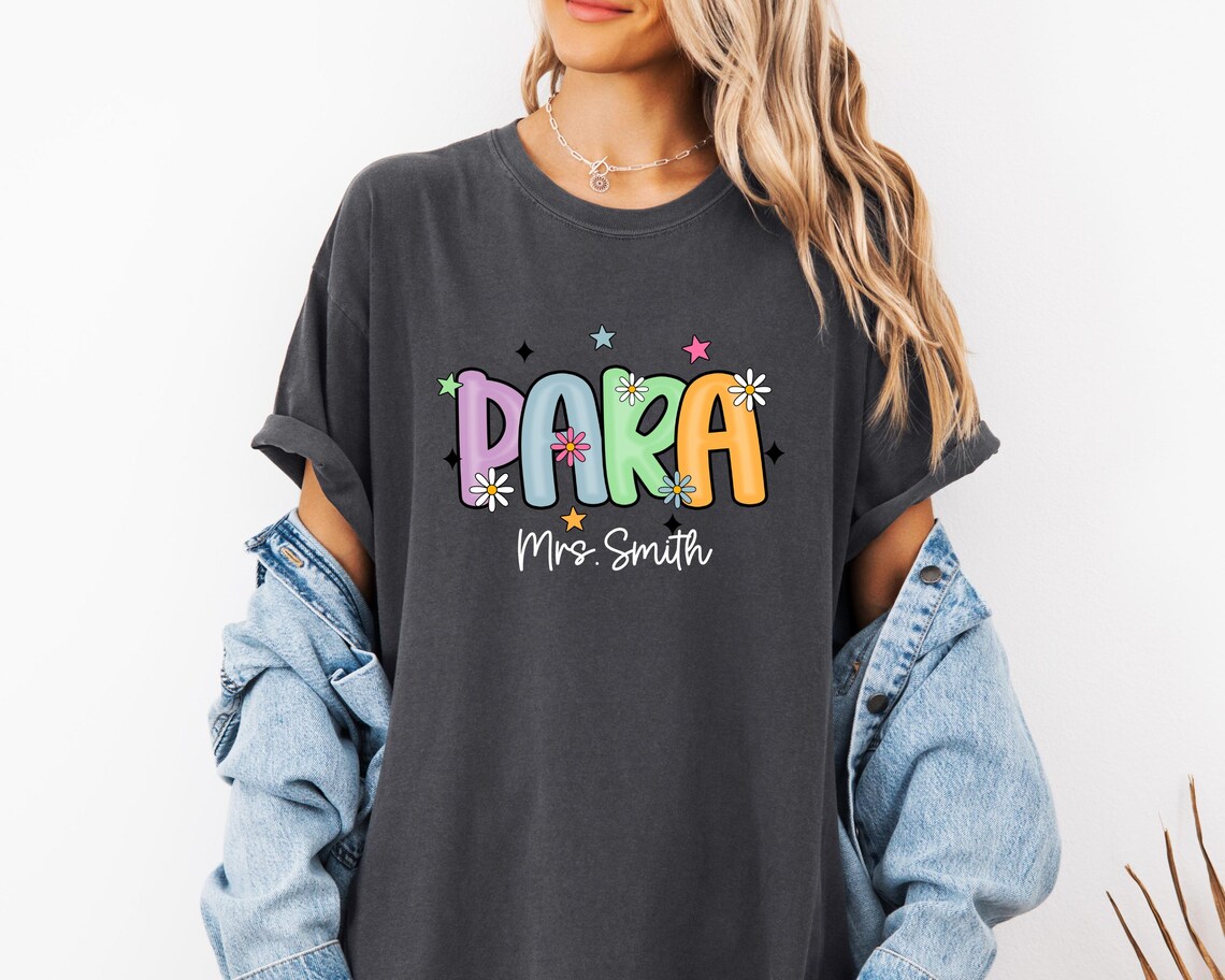 Personalized Para Shirt Comfort Colors, Custom Paraprofessional T-shirt ...