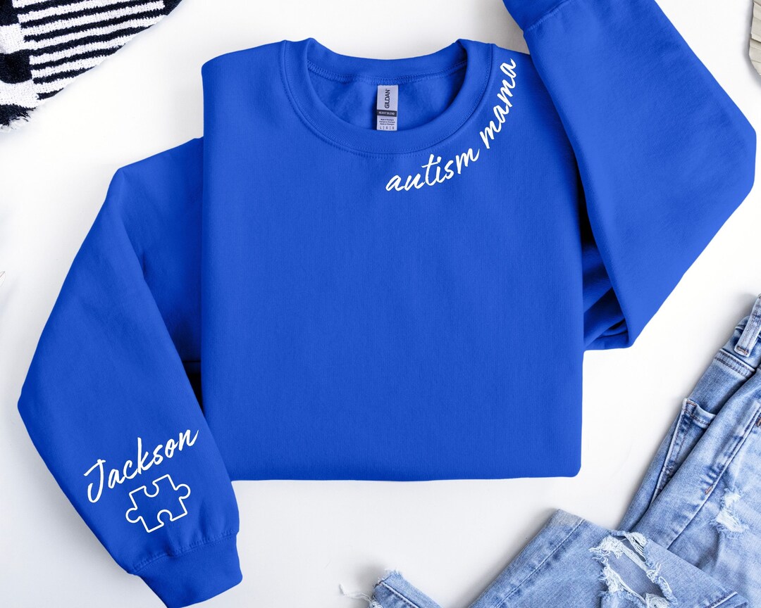 Custom Autism Mama Sweatshirt, Personalized Autism Sweatshirt, Autism ...