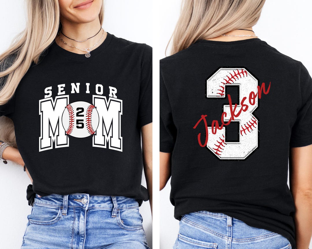Senior Baseball Mom T-shirt, Custom Senior Baseball Mom Shirt ...