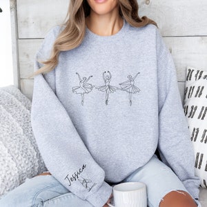 Personalized Name Ballet Sweatshirt, Custom Ballerina Sweater ...