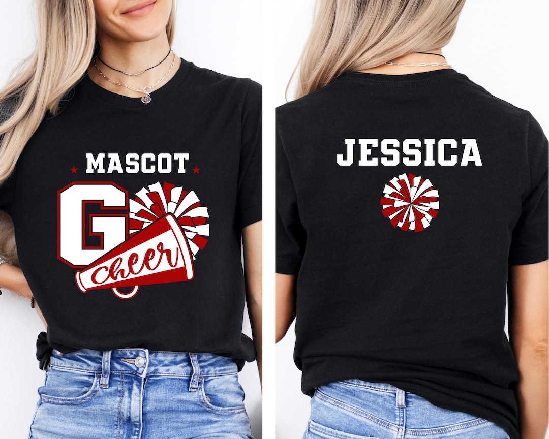 Custom Cheer Mascot T-shirt, Go Cheer Shirt,team Name Cheer Shirts ...
