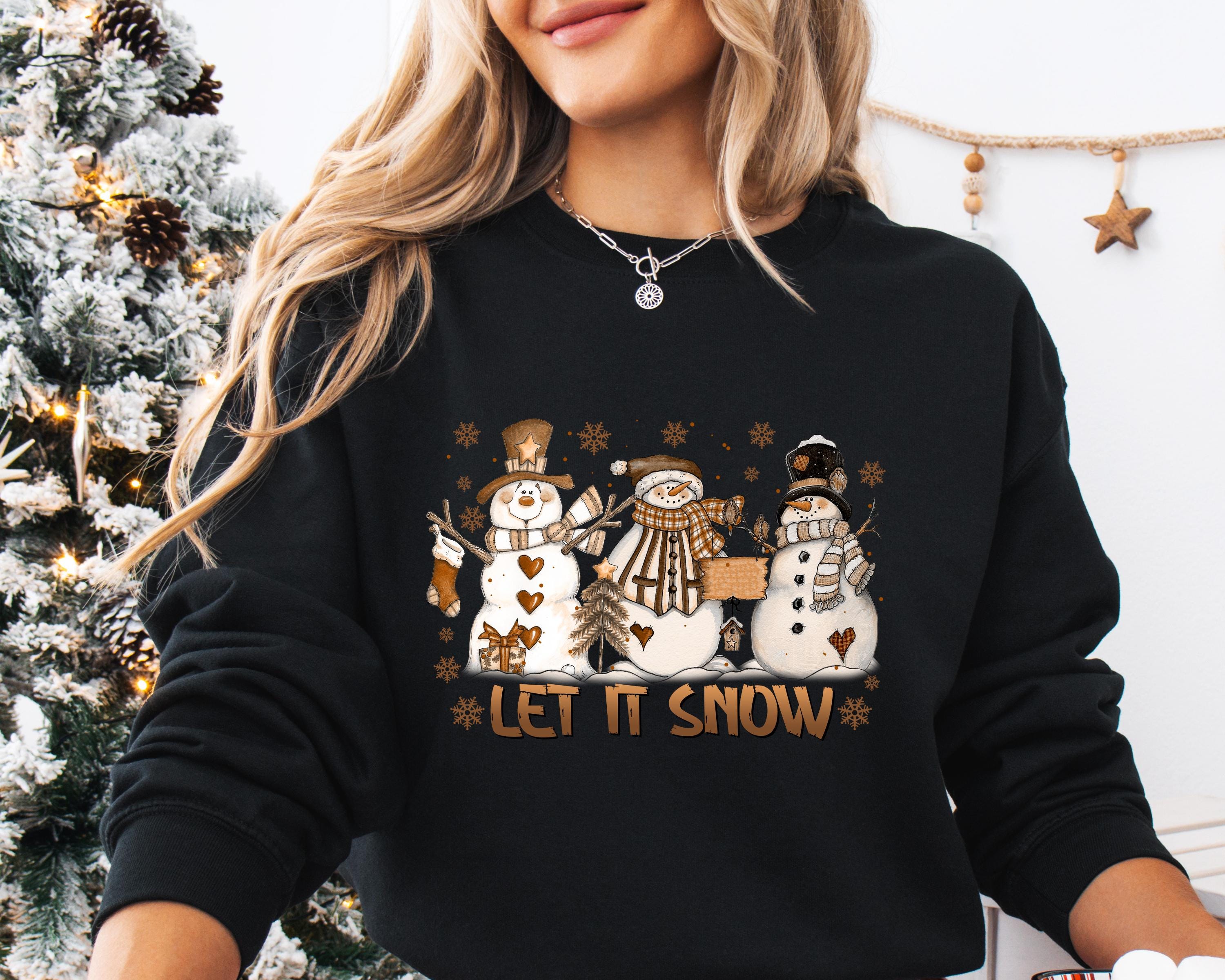 Snowman Christmas Sweatshirt, Let It Snow Sweatshirt, Christmas Snowman ...