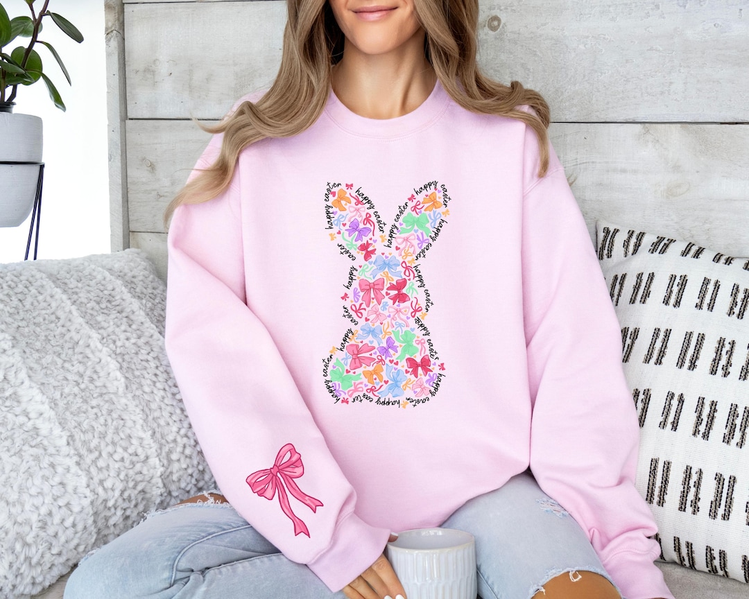 Easter Sweatshirt ,easter Coquette Sweatshirt, Bunny Easter Sweater ...