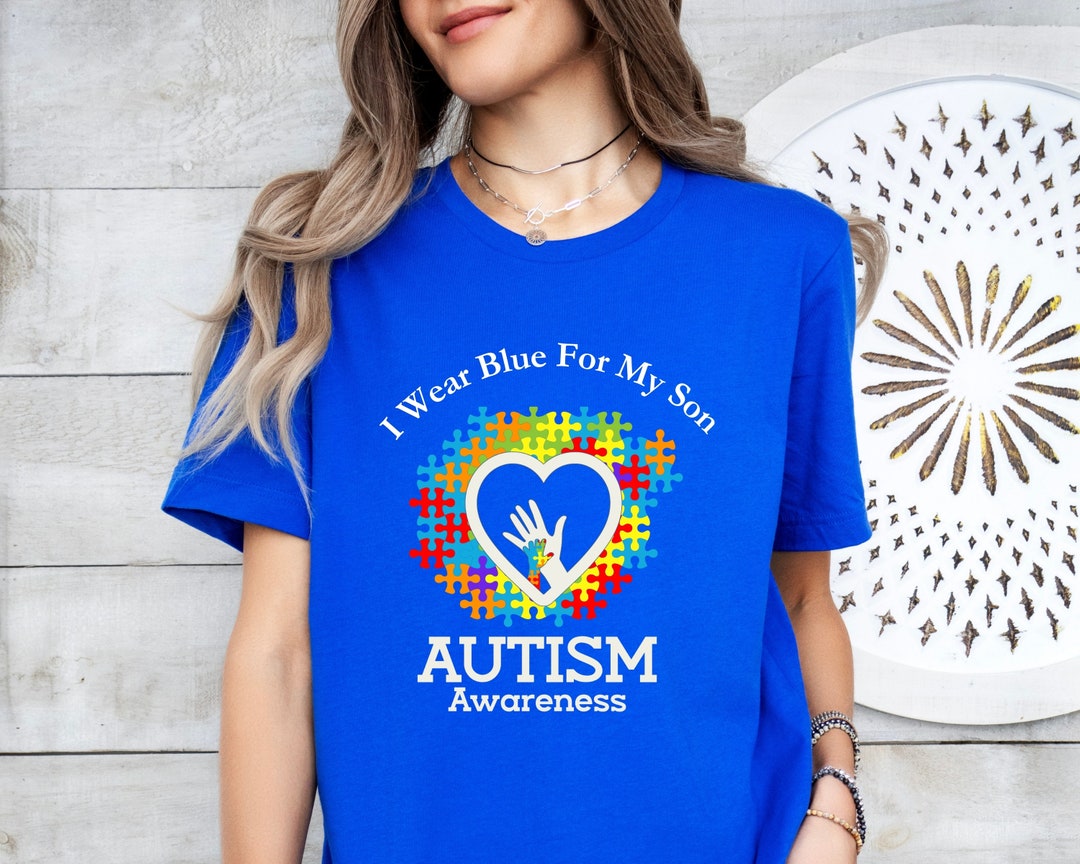 Custom Autism Shirt, I Wear Blue for Autism Awareness, Personalized ...