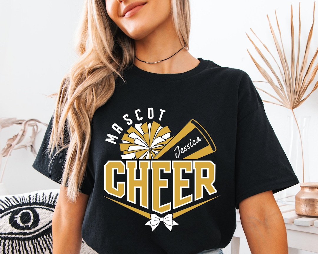 Personalized Cheer Mascot Shirt, Cheer T-shirt, Team Colors Cheer Squad ...