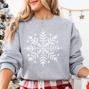 Snowflake Winter Christmas Sweatshirt, Christmas Snowflake Sweater ...