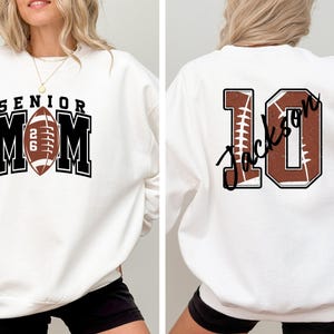 Senior Football Mom Sweatshirt, Personalized Football Mom, Football Mom ...
