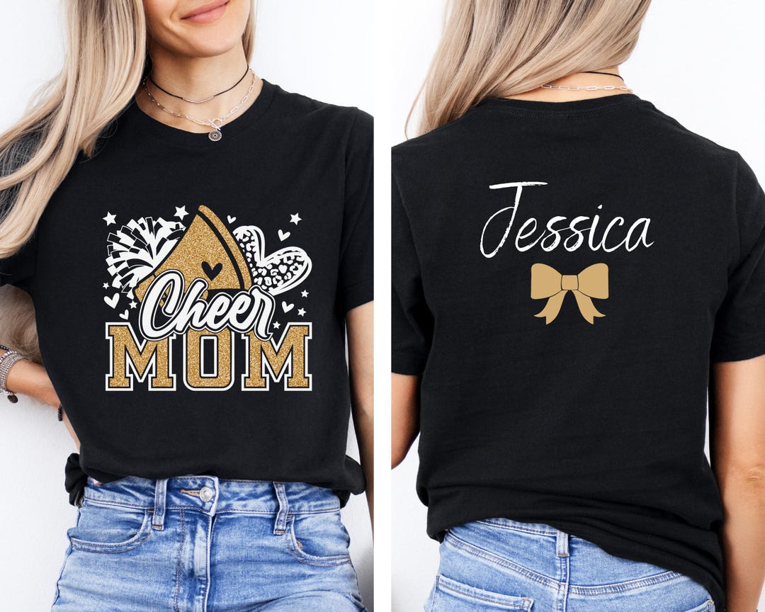 Cheer Mom T-shirt, Custom Cheer Mom Faux Glitter T-shirt, Cheer Mom ...