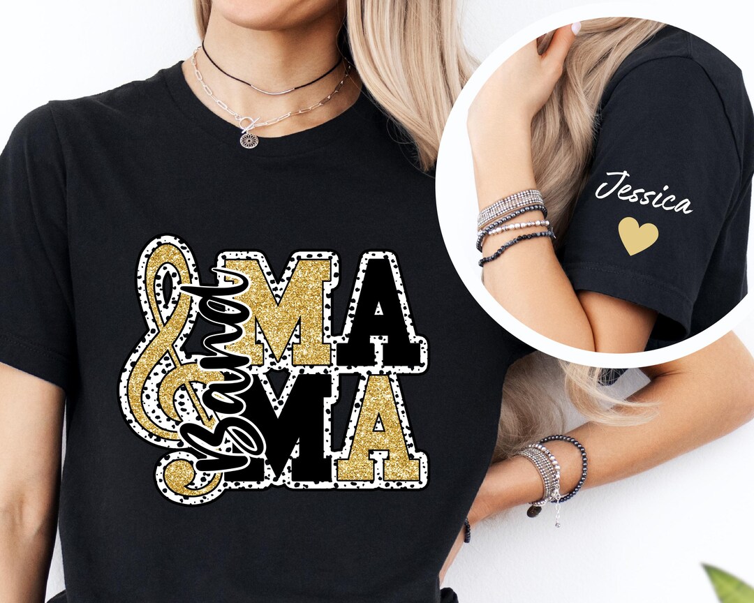 Band Mama T-shirt, Custom Band Mama Shirt, Band Mama Faux Glitter Tee ...