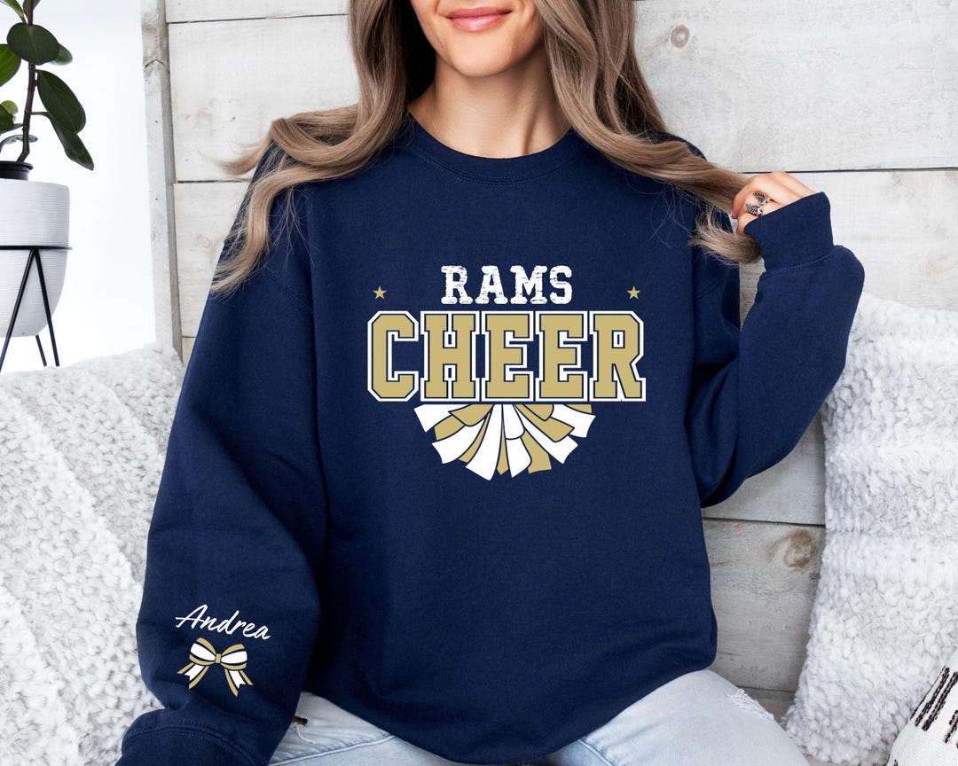 Custom Cheer Sweatshirt, Gold and White Cheer Sweater ,cheer Squad ...