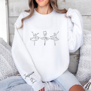 Personalized Name Ballet Sweatshirt, Custom Ballerina Sweater ...