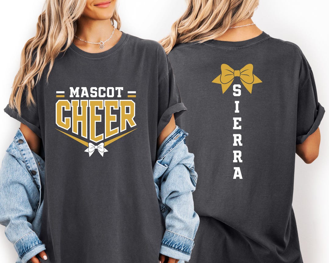 Comfort Colors Personalized Cheer Mascot T-shirt, Team Name Cheer Squad ...