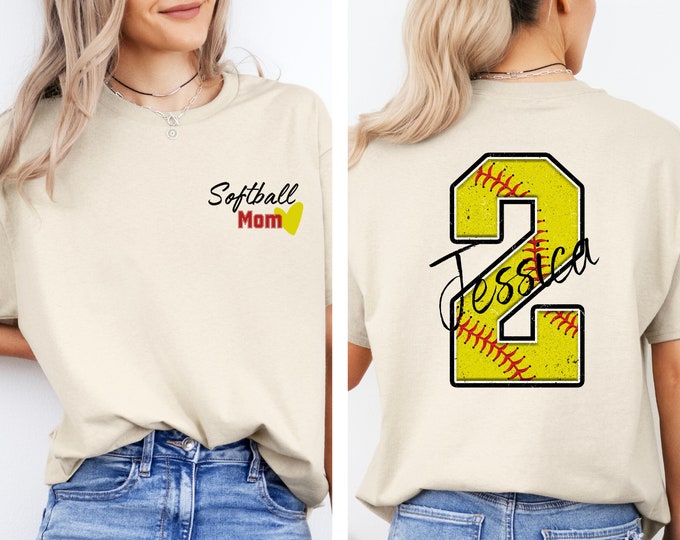 Custom Softball Mom Shirt, Softball Mama T Shirt, Personalized Softball ...