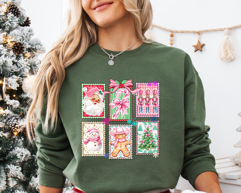Christmas Girls Sweatshirt, Girls Christmas Sweater, Christmas Tree ...