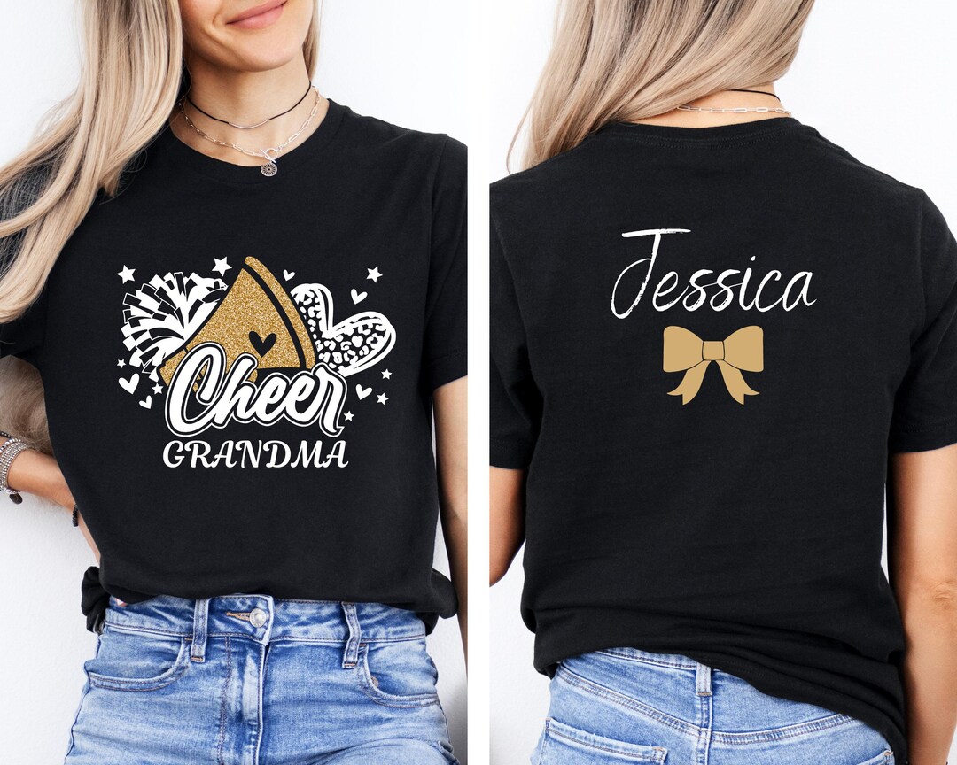 Cheer Grandma T-shirt,cheer Faux Glitter Tee,custom Cheer Sister Shirt ...