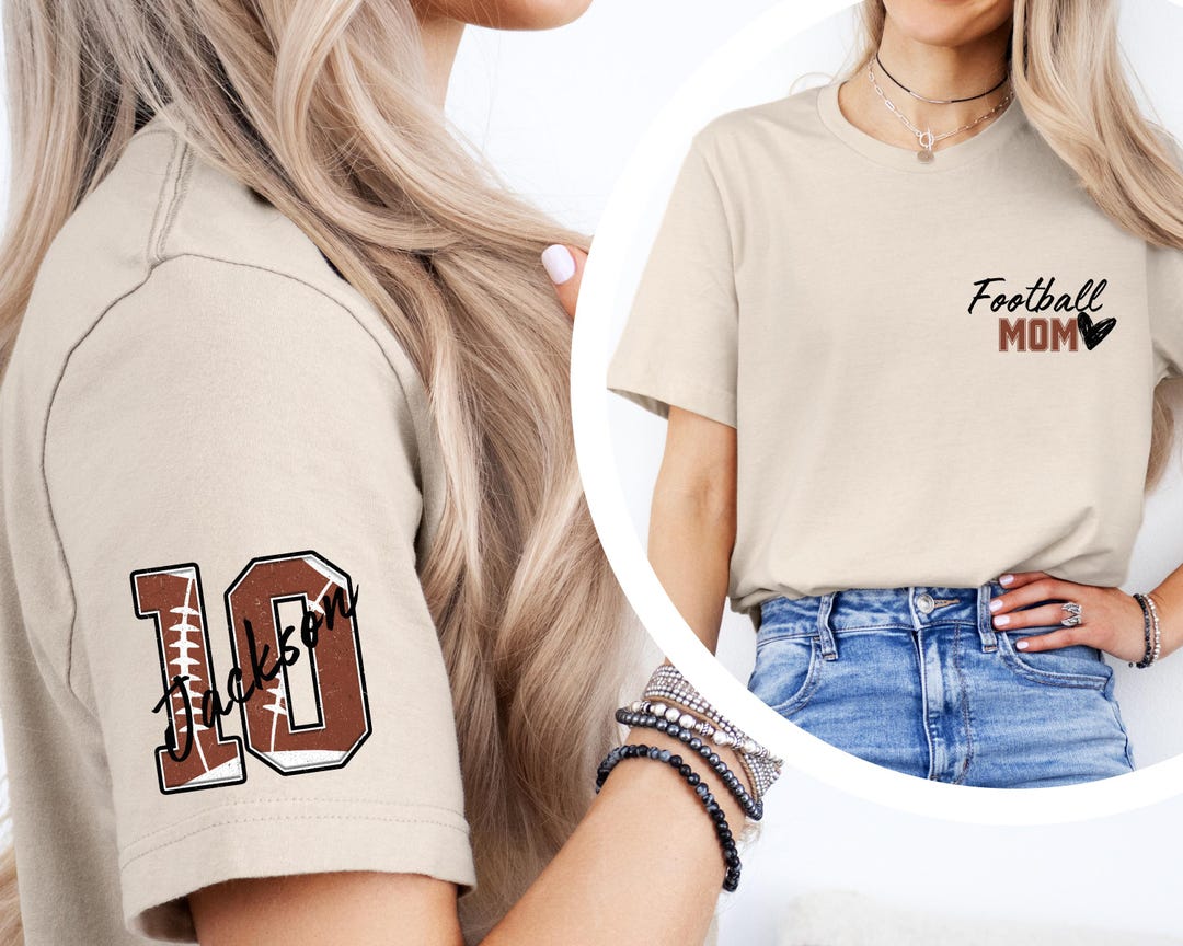 Custom Football Mom Shirt, Football Mom Shirt With Kids Name and Number ...