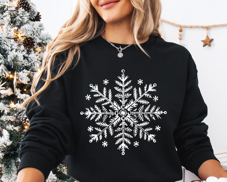 Snowflake Winter Christmas Sweatshirt, Christmas Snowflake Sweater ...