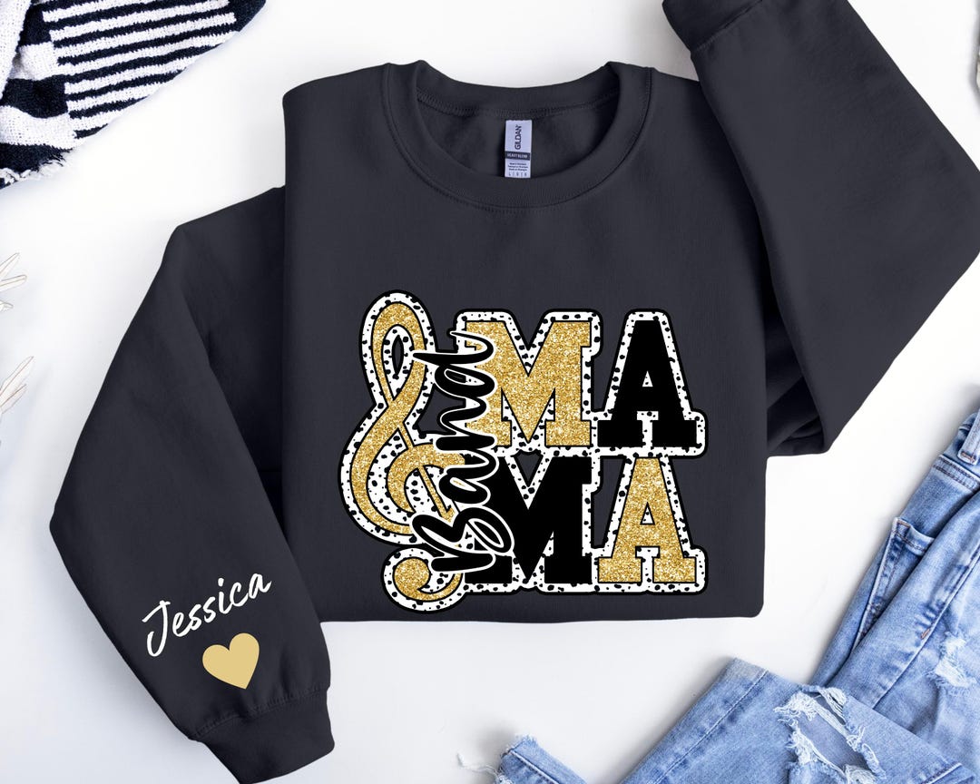 Band Mama Sweatshirt, Custom Band Mama Sweater, Band Mama Faux Glitter ...