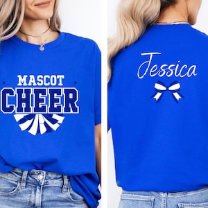 Custom Cheer Shirt, Cheer Blue and White T-shirt, Cheer Squad Shirts ...