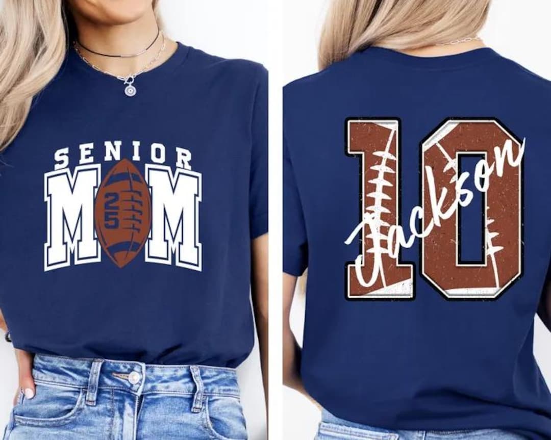 Senior Football Mom Shirt, Personalized Football Mom Tee,football Mom ...