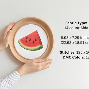 Watermelon Cross Stitch Pattern PDF - Fun Fruit Embroidery Chart ...