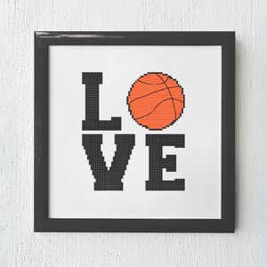 Love Basketball Cross Stitch Pattern, Basketball Cross Stitch, Counted ...