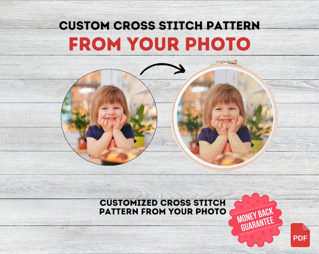 Personalized Cross Stitch Pattern From Your Photo | Custom Digital Cross Stitch Pattern PDF ...