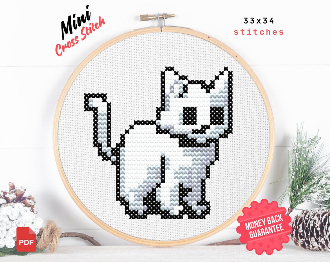 Enchanted Mini Cat Cross Stitch Pattern Counted Chart for Beginners ...