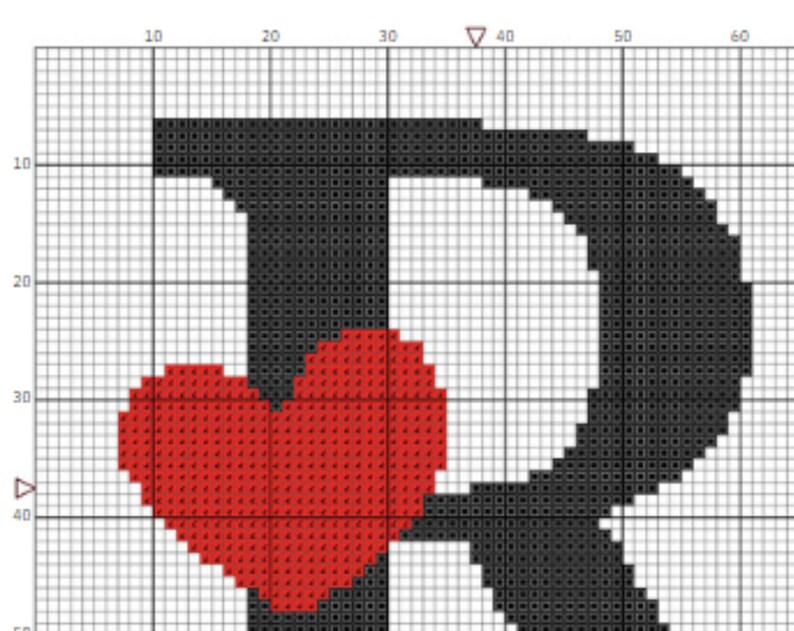 Love Letter R Cross Stitch Pattern: Enchanting Alphabet (PDF Download ...