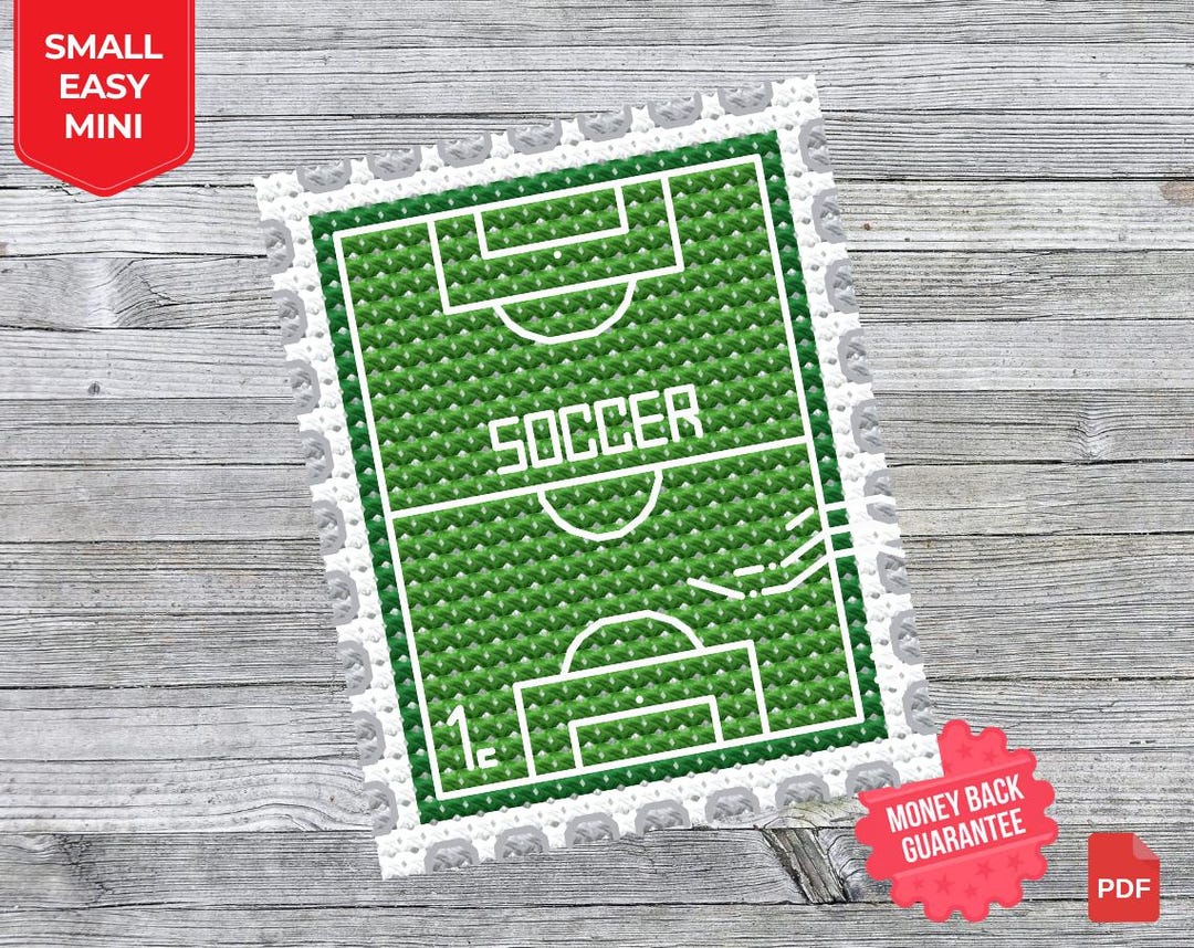 Soccer Postage Stamp Cross Stitch Pattern: Mini Football Design (PDF ...