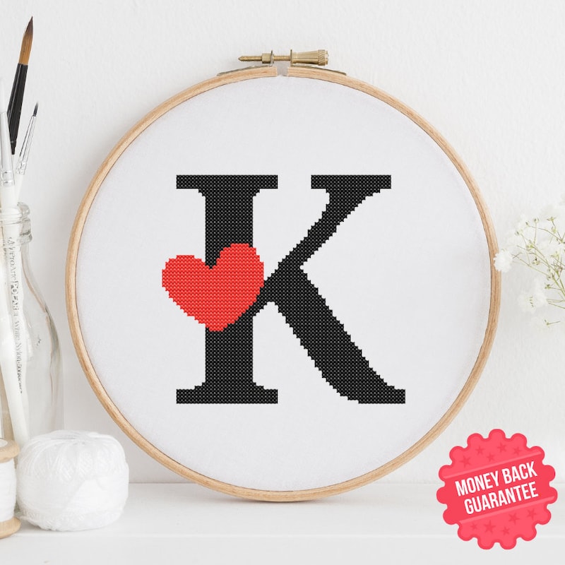 Initial K Embroidery - Etsy